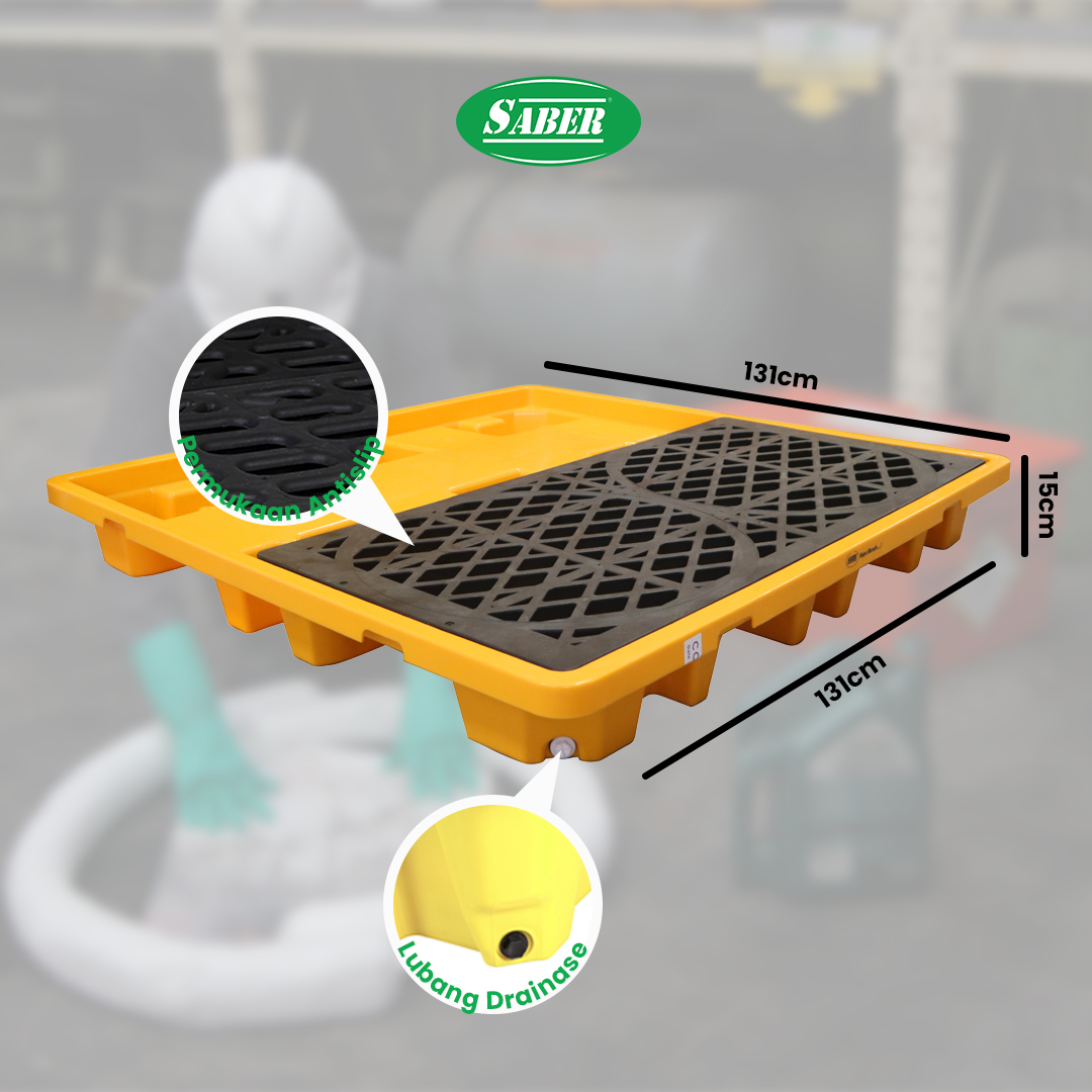 Saber | Spill Containment – SABER® Spill Deck 4 Drum 4 Way Entry